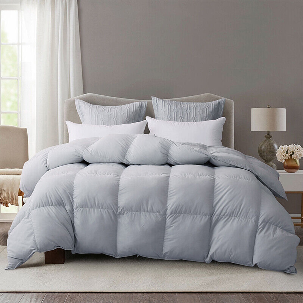 Queen Size 100 Cotton Fluffy Comforter Duvet Light Grey On Sale Bed Bath Beyond 39990584
